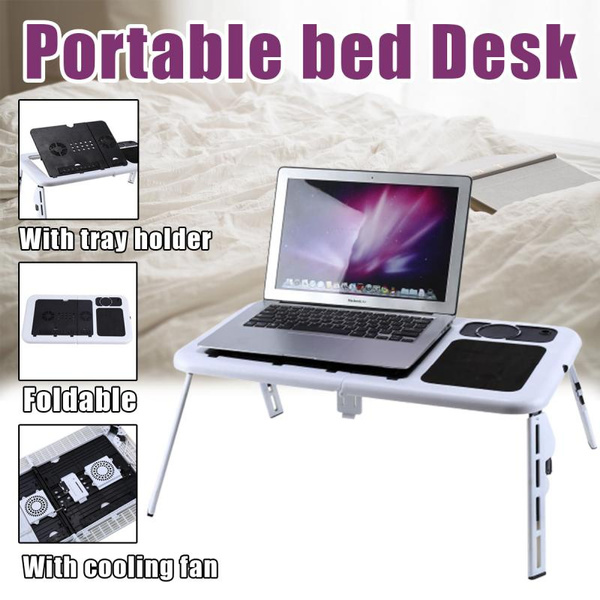 Simple Style Foldable Portable Bed Desk With Stand, Computer Table With ...