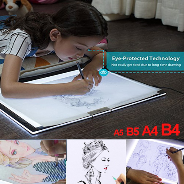 New A4 A5 Tracing LED Copy Board Light Box, Ultra-Thin 3 Level Dimmable ...