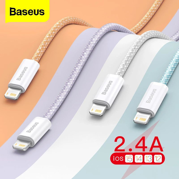 Baseus 2.4A USB Cable Fast Charging Data Wire Cord for iPhone 13 12 11 ...