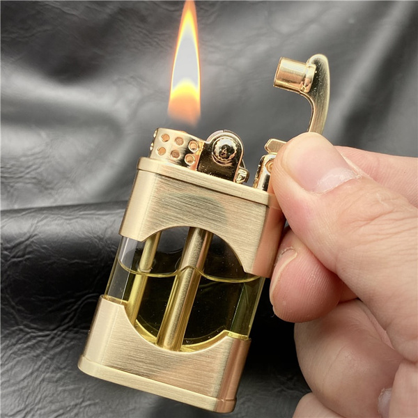 New Creative Retro Flint Petroleum Lighters Windproof Metal Kerosene ...