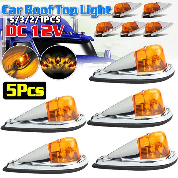 5/3/2/1PCS DC 12V Universal Amber Cab Marker Top Roof Running Lights ...