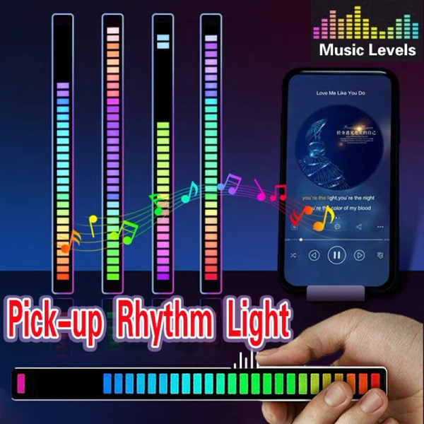 RGB Color 32 LED Sound Control Pickup Rhythm Strip Light Music Ambient ...