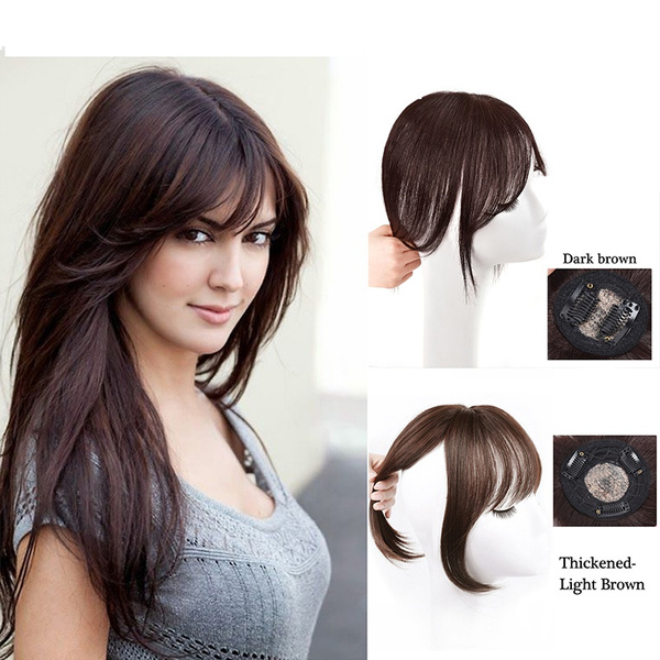 Long Bangs Clip In on Front Hair Bang Side Fringe Hair Extension ...