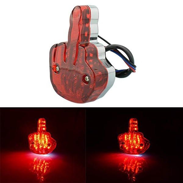 Motorcycle Middle Finger LED Tail Light for Chopper Rear Stop Light ...