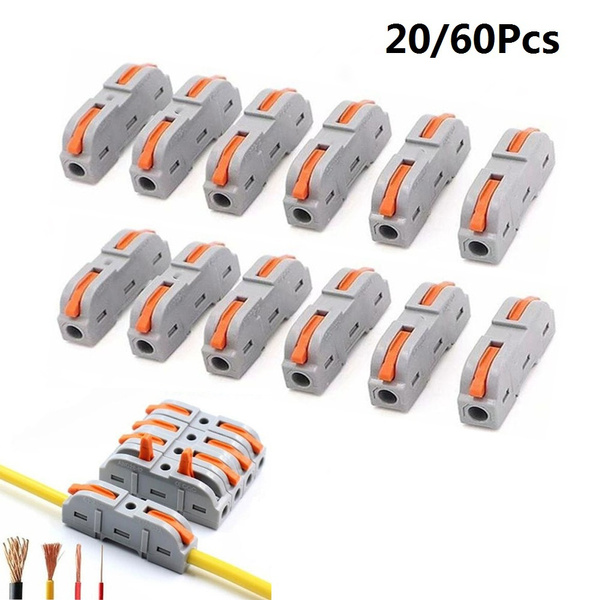 20/60Pcs Universal Electrical Wire Connector Push-in Terminal Block ...
