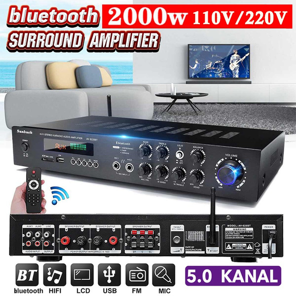 NEW 2000W 110-220V 5CH HIFI AV Power Amplifier Audio Subwoofers HiFi ...