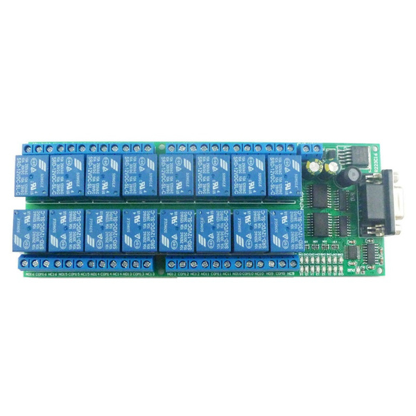 16-Channel 12V RS232 Serial Port DB9 Relay Board UART Smart Switch ...