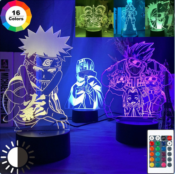 16/7 Colors Anime Naruto Uzumaki Led Night Light Akatsuki Kakashi ...