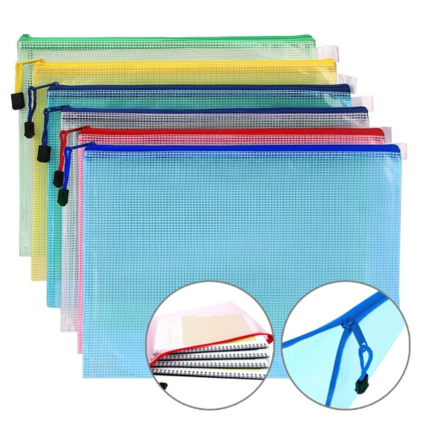 Waterproof Fiber Mesh File Folder Bag Document Pouch Office School ...