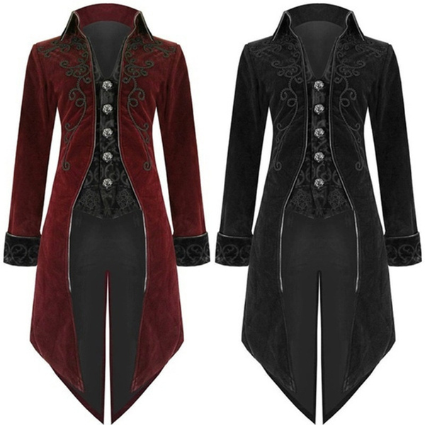 Men's Vintage Steampunk Long Jacket 18th Century Baroque Suit Jacket ...