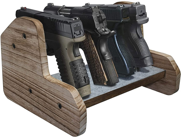 4X Pure Wood Made Pistol Rack, Pistol Rack Handgun Holder for Gun Safe ...
