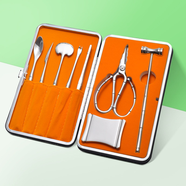 8-Piece Crab Tool Set Seafood Tool Sets Crab Crackers Picks Spoons Set ...