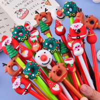 10Pcs / Set Christmas Cartoon Gel Pen Black Ink Neutral Pen Santa Claus ...