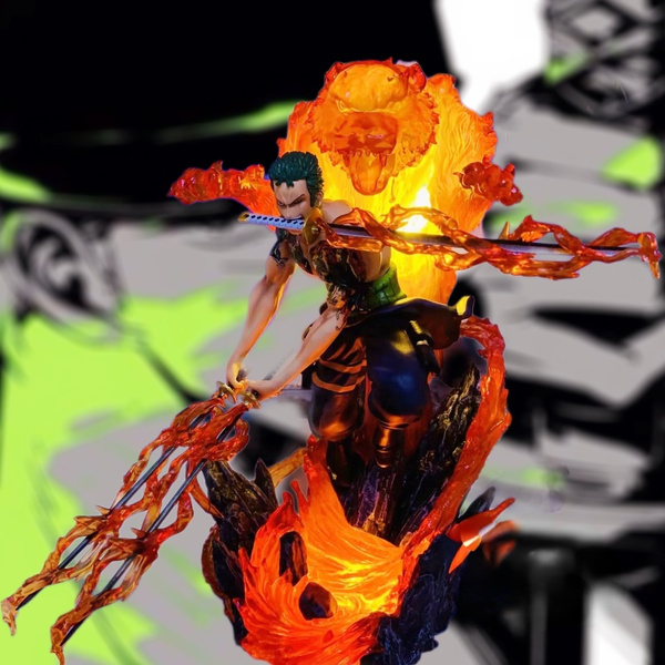 Anime One Piece Roronoa Zoro Action Figure Tattoo Snow Leopard Zoro GK ...