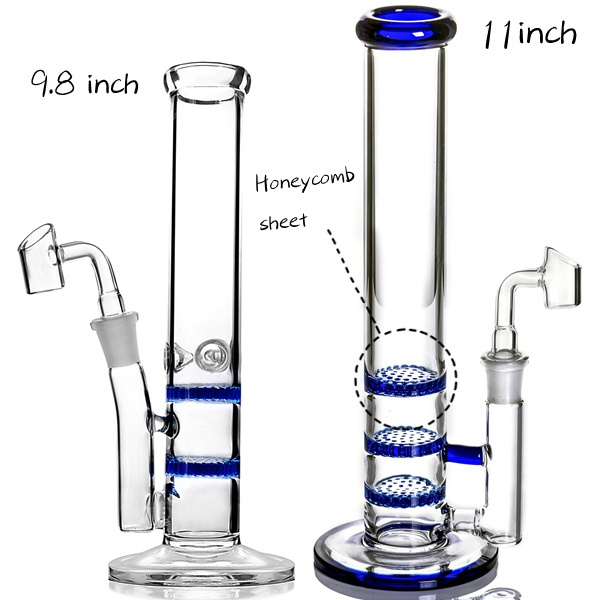 11 Inch Glass Water Pipe with Blue Honeycomb Sheet | Wish