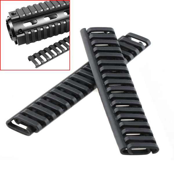 4 Pieces Rubber Rail Covers Plastic Fish Bone Ladder Shape For Rifle ...