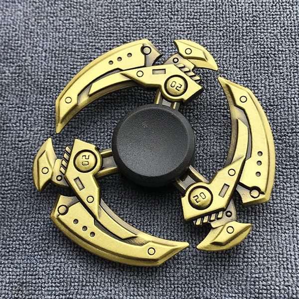 Fidget Spinner Brass Color Zinc Alloy Metal Hand Spinner Dice Bauhinia ...