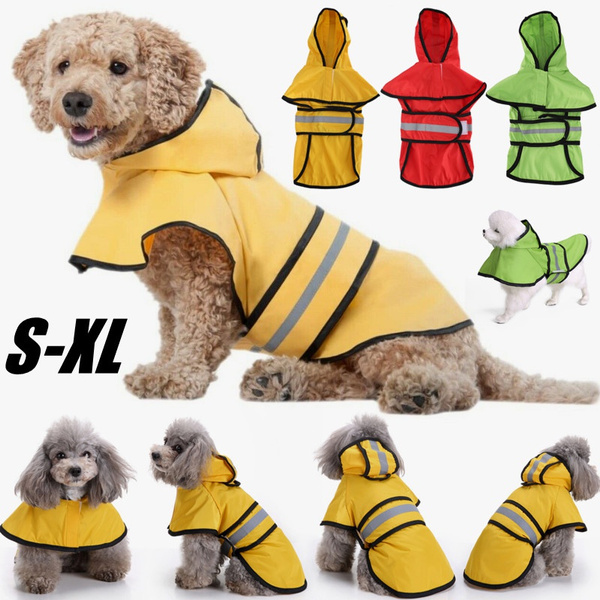 Pet Dog Raincoat Hooded Waterproof Pet Rain Jacket With Reflective Strip | Wish