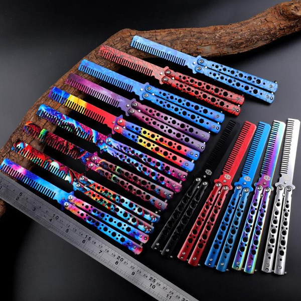 12 Color Rainbow Foldable Comb Stainless Steel Practice Training ...