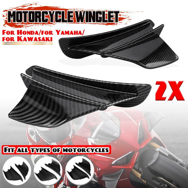 Pair Motorcycle Winglet Pasted Aerodynamic Wing Kit Spoiler For Yamaha ...