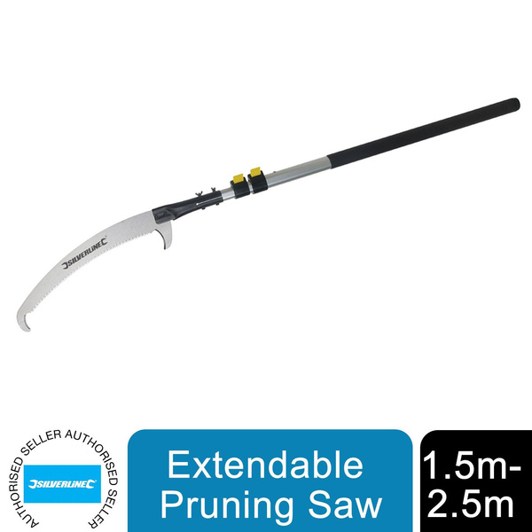 Silverline Telescopic Extendable Pruning Saw 1.5-2.5m Long Reach Pole ...