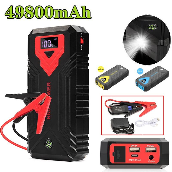 Jump Starter Power Bank 49800mAh Portable Charger Starting Device For 2 ...