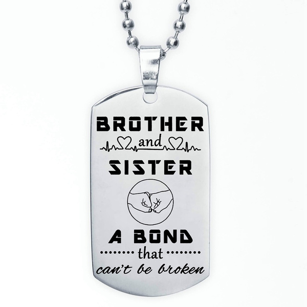 Sibling Necklace for Brother and Sister, Little Sister Dog Tag Necklace ...