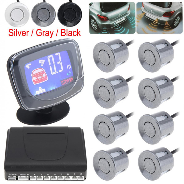 Waterproof 8 x Beep Alert Rear View Car Parking Sensors with Display ...