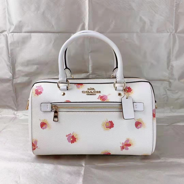 Coach C5801 Rowan Satchel With Pop Floral Print Gold/Chalk Multi | Wish