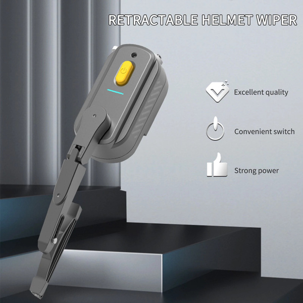 800 mAh Rechargeable Motorcycle Helmet Wiper Universal Waterproof ...