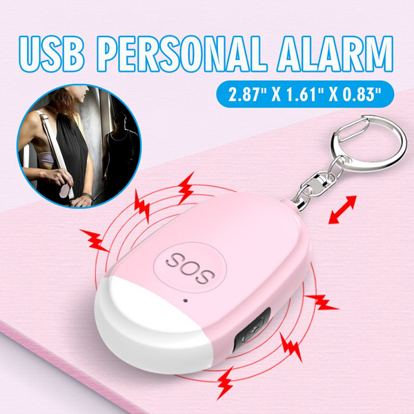 130dB Safe Sound Personal Alarm USB Keychain Outdoor Emergency For ...