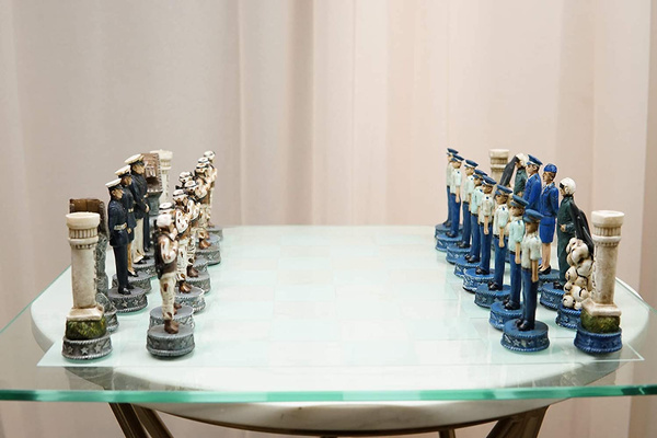 Ebros American Military Branches US Air Force VS Marine Corps Chess Set ...