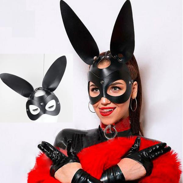 Leather Fox Eye Mask Rabbit Ear Eye Mask Stage Cosplay Mask Couple Leather Fox Eye Mask Rabbit Ear Eye Mask Stage Cosplay Mask Couple