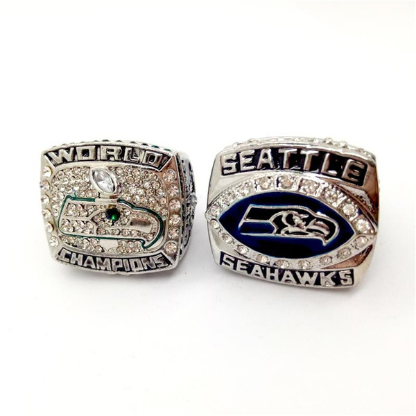 Men's Ring Souvenir 2PCS Seattle Seahawks Championship Rings Set Gift ...