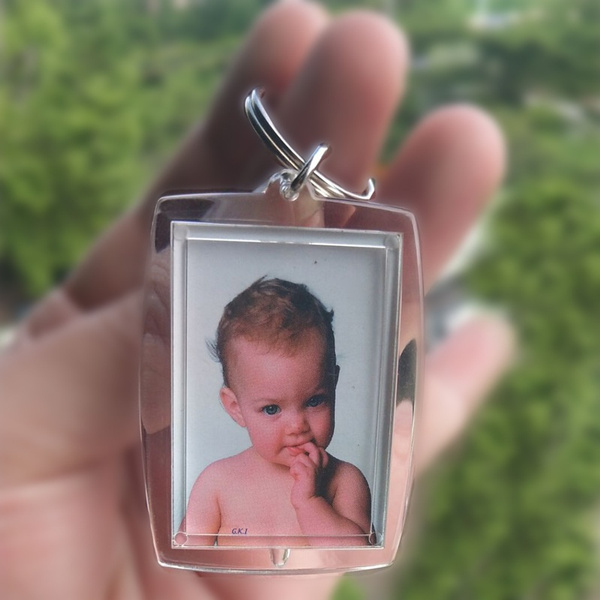 Clear Acrylic Blank Photo Picture Frame Key Ring Keychain Keyring Gift ...