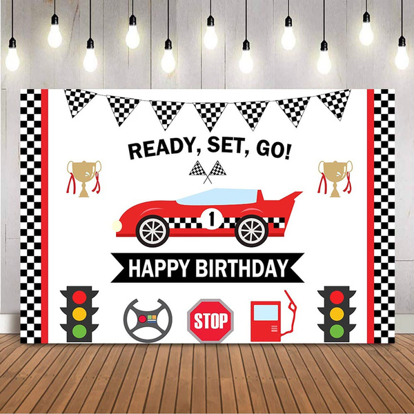 Car Match Birthday Backdrop Ready,Set,Go Newborn Children Kids ...