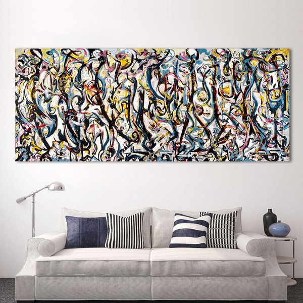 Jackson Pollock Mural 1943 Modern abstract art wall pictures for living ...