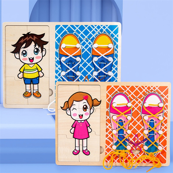 Kids Busy Board Tie shoelaces Tool Toy Puzzle Board Early Education ...