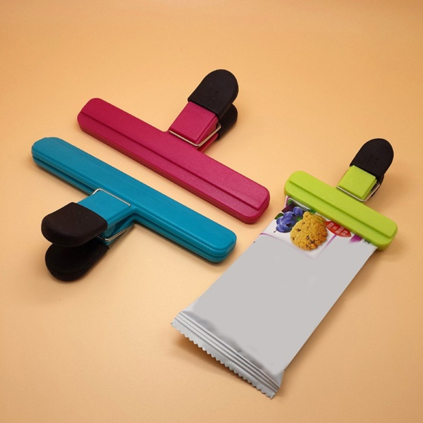 4pcs Plastic Bag Clips Set Large Chip Bag Clips Colorful Sealing Clips ...