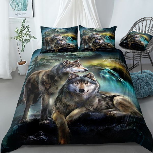 3d Bedding Set Wolf Bedding Set Duvet Cover Wolf Bedding Bed Set Wolf ...