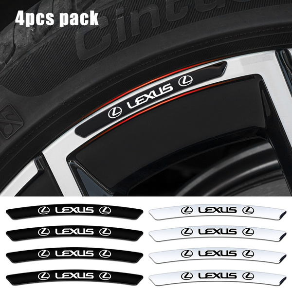 4pcs/set of Metal Car Tire Wheel Eyebrow Stickers Fashion Car Logo ...