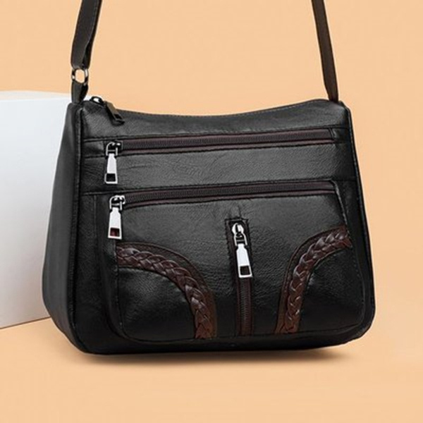 European and American New Shoulder Bag Cross-border Soft Leather ...