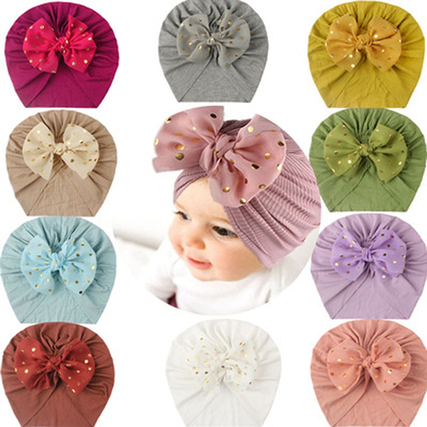 New Fashion Baby Hat Children's Bow Hat Turban Cap Baby Indian Hat Head ...