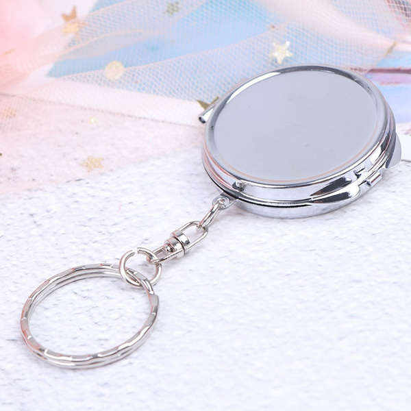1PCS Portable Folding Mirror Key Chain Pocket Compact Makeup Cosmetic ...