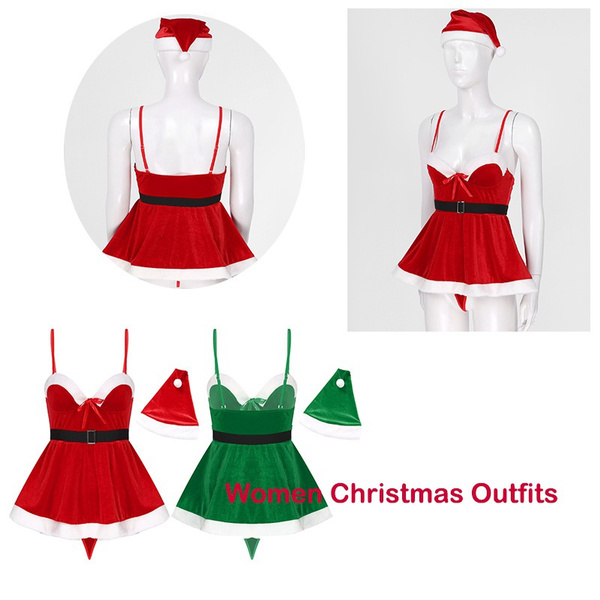Women Santa Claus Sling Dress Christmas Party costume Outfits | Wish