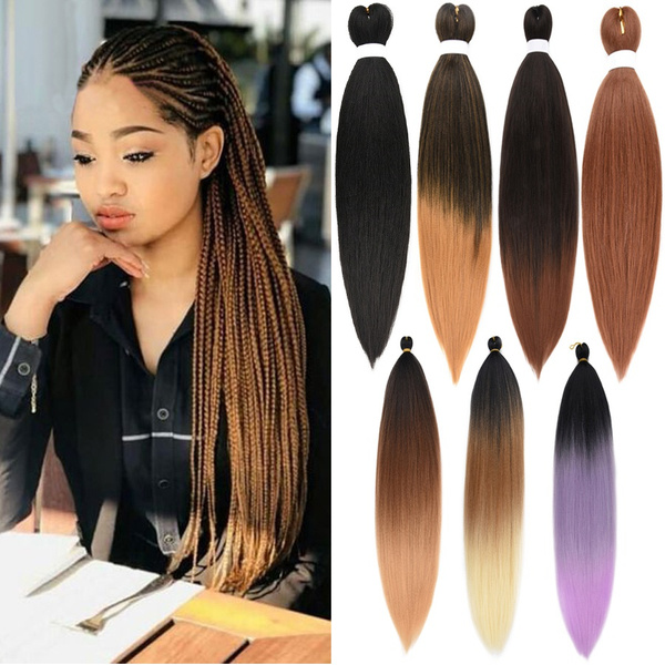 26 inch Long Braids Straight Crochet Synthetic Braiding Hair Extensions ...