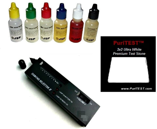 6 Gold Testing Acid Jewelry Test Kit and White Scratch Stone and ...