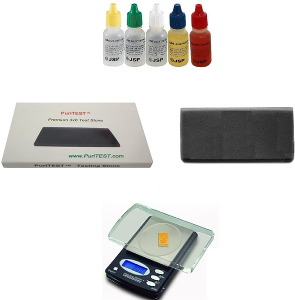 Large Stone 3" x 6" Gold Testing Solutions Kit 10k 14k 18k 22k Silver ...