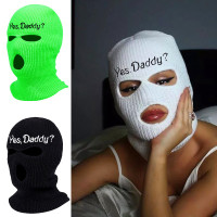 Yes Daddy Balaclava Ski Face Mask 3-Hole Knitted Full Face Cover Ski ...