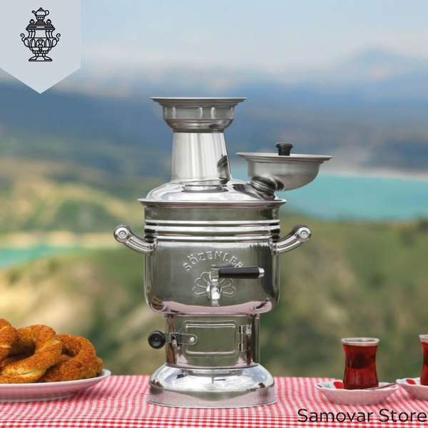 Stainless Steel Samovar teapot warmer Сamping kettle teaware Tea set ...